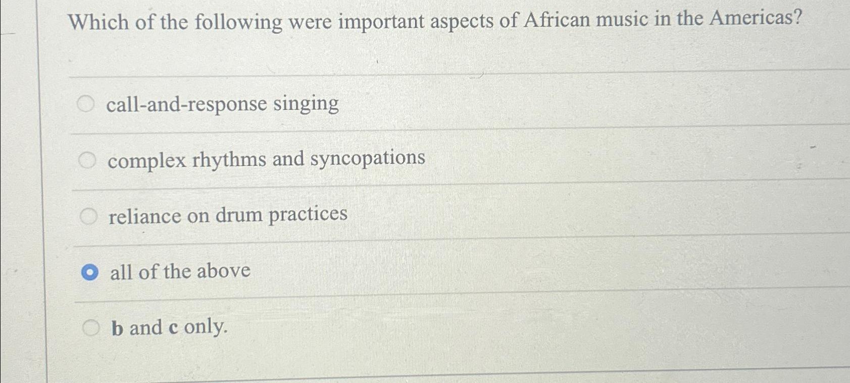 Solved Which of the following were important aspects of | Chegg.com