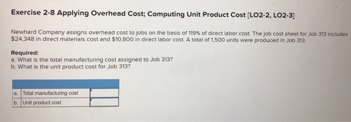 Solved Exercise 2-8 Applying Overhead Cost; Computing Unit | Chegg.com