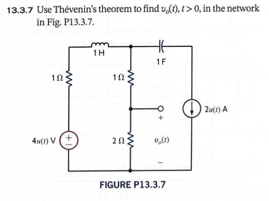 Solved 13.3.7 ﻿Use Thévenin's theorem to find v0(t),t>0, ﻿in | Chegg.com