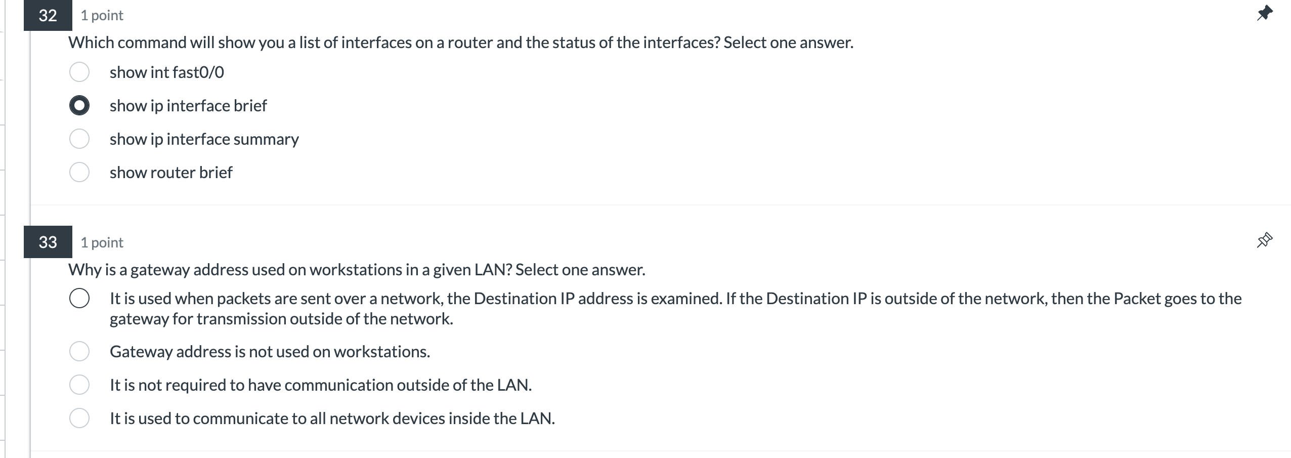 Solved Which command will show you a list of interfaces on a | Chegg.com