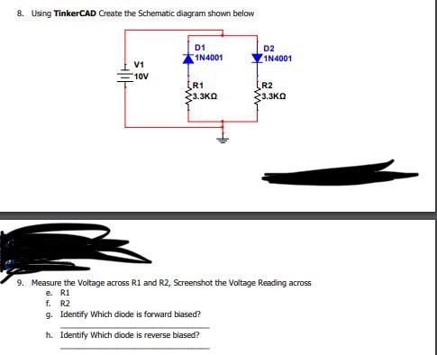 Solved 8. Using TinkerCAD Create the Schematic diagram shown | Chegg.com