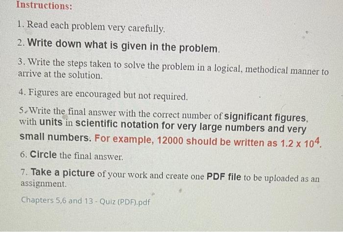 Solved 1. Read each problem very carefully. 2. Write down | Chegg.com