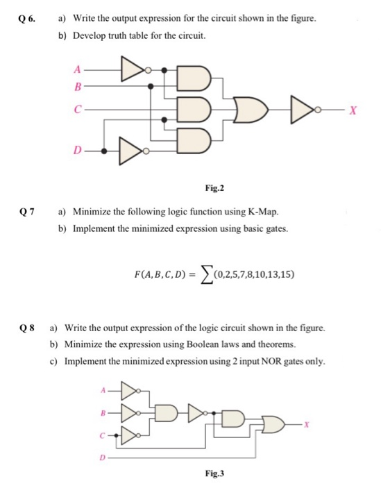 Solved Q6. a) Write the output expression for the circuit | Chegg.com
