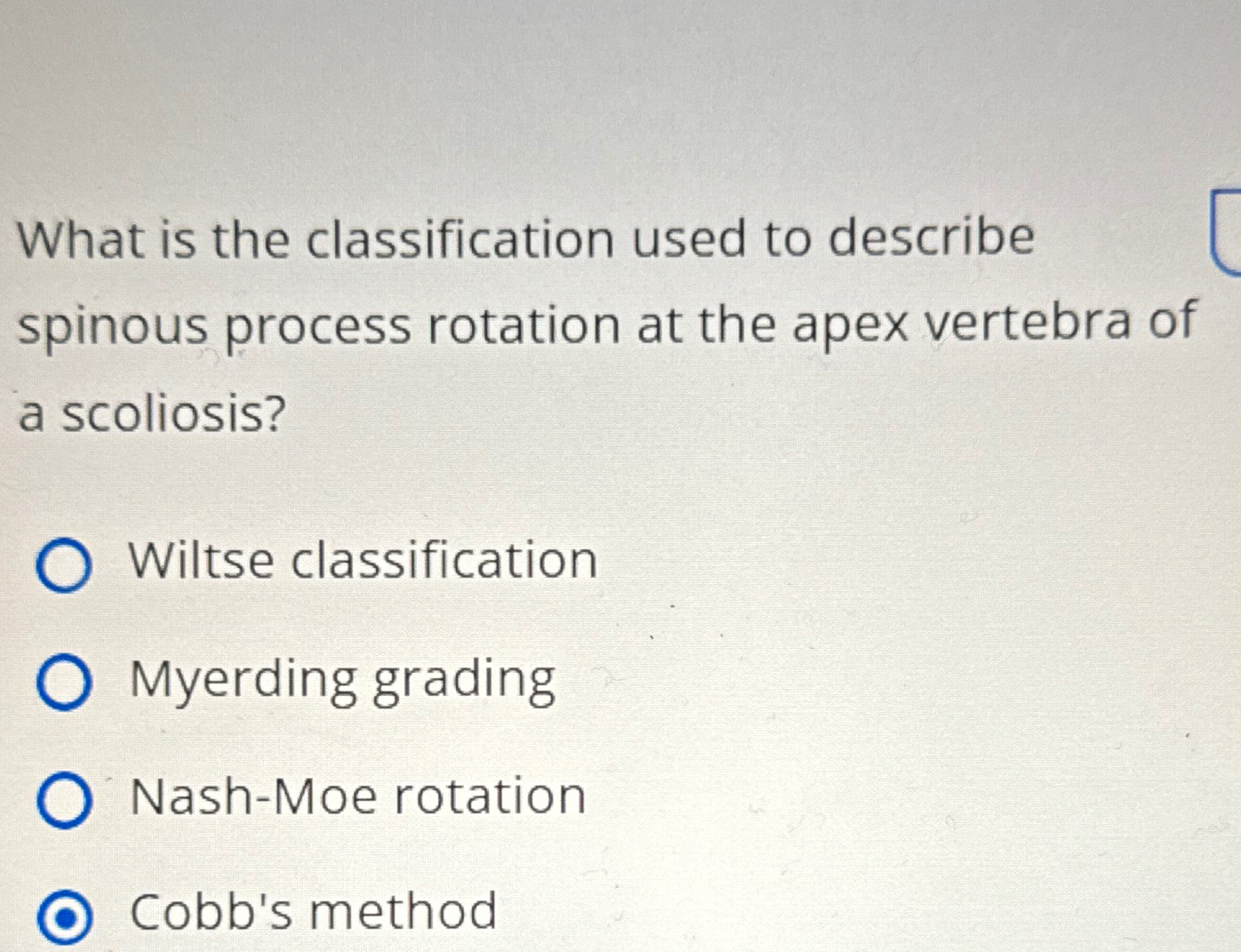 Solved What is the classification used to describe spinous | Chegg.com