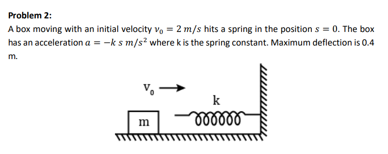 Solved Problem 2:A box moving with an initial velocity | Chegg.com