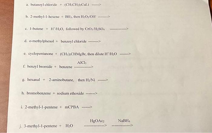 Solved a. butanoyl chloride +(CH3CH2)2CuLi b. | Chegg.com