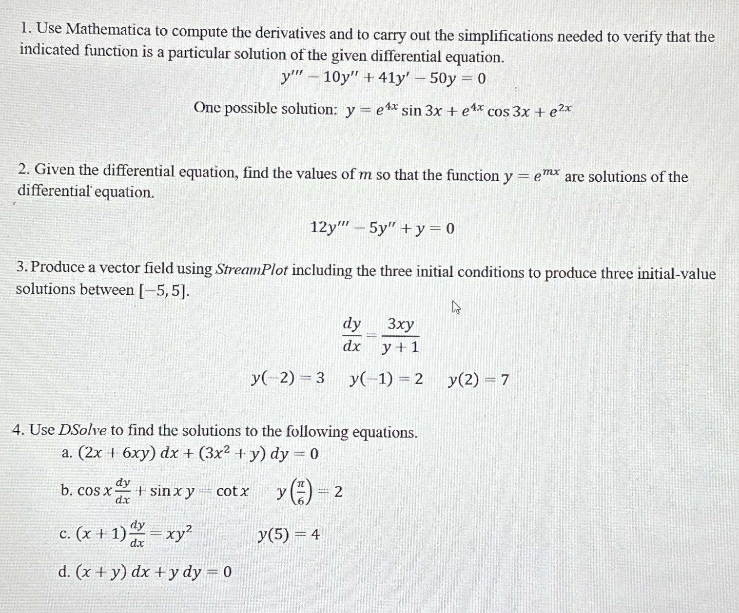Solved Use Mathematica to compute the derivatives and to | Chegg.com