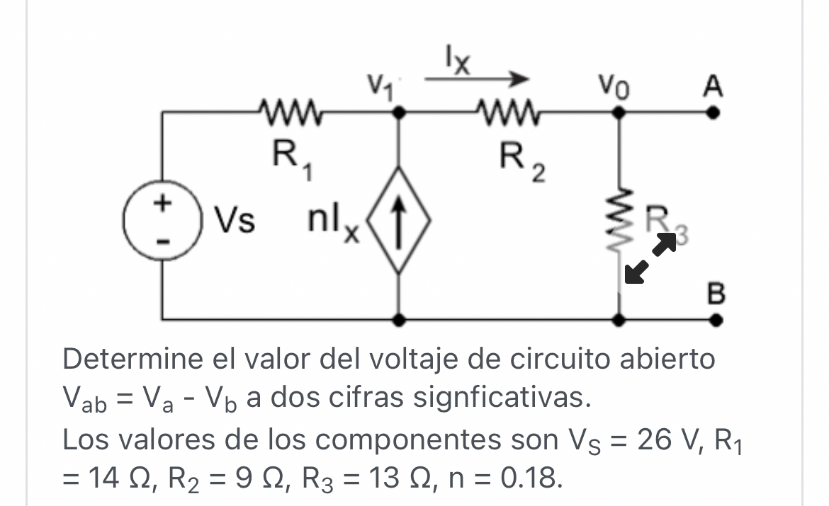 Solved Determine el valor del voltaje de circuito | Chegg.com