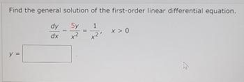 Solved Find the general solution of the first-order linear | Chegg.com