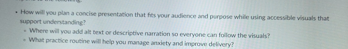Solved How will you plan a concise presentation that fits | Chegg.com