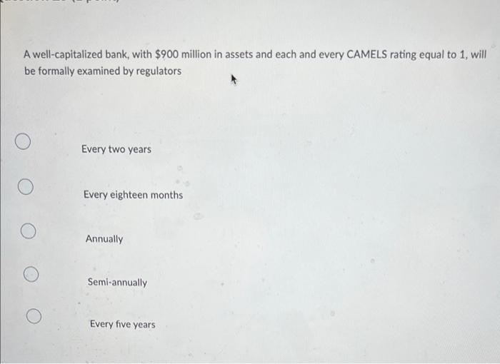 Solved A well-capitalized bank, with $900 million in assets | Chegg.com