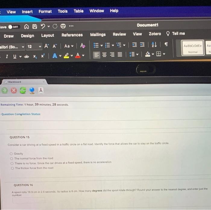 Solved View Insert Format Tools Table Window Help Document1 | Chegg.com