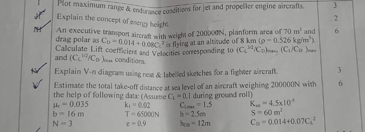 Solved Plot maximum range & endurance conditions for jet and | Chegg.com