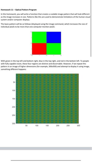 Solved Homework 11 - Optical Pattern Program In this | Chegg.com