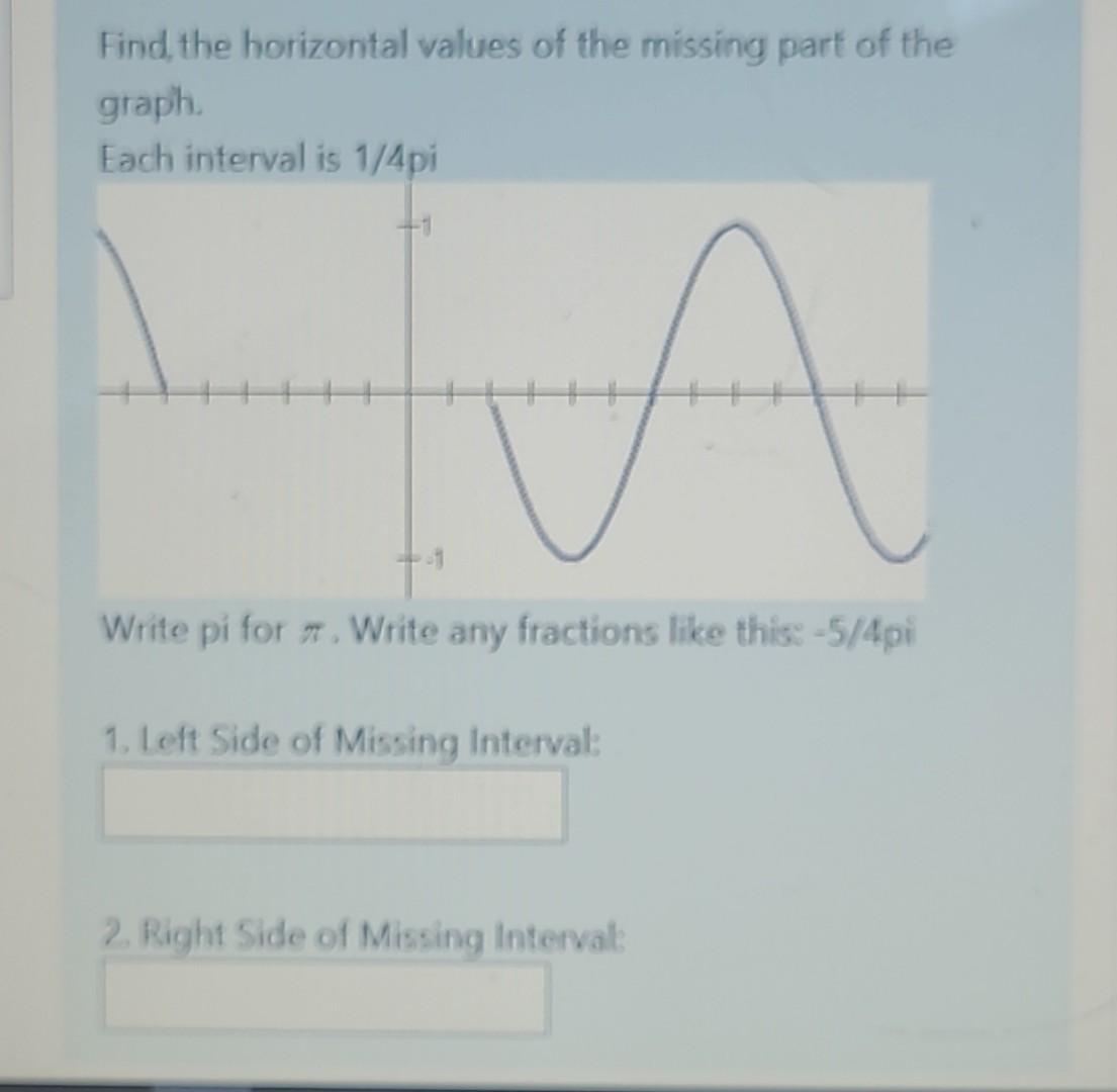 Solved Find the horizontal values of the missing part of the | Chegg.com