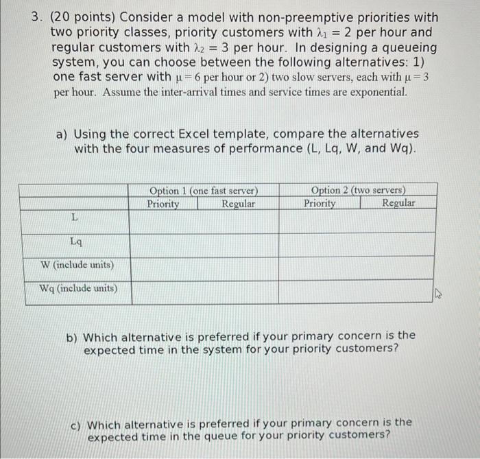 Solved 3. ( 20 points) Consider a model with non-preemptive | Chegg.com