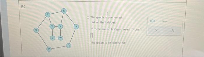 Solved (a) The graph is connected. List all the bridges. If | Chegg.com