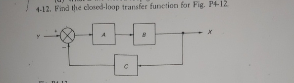 Solved 4-12. ﻿Find the closed-loop transfer function for | Chegg.com
