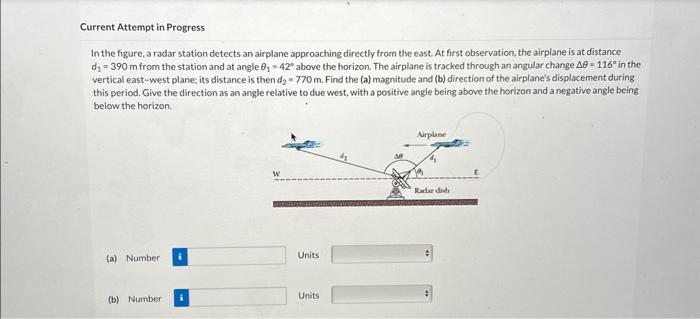 Solved In the figure, a radar station detects an airplane | Chegg.com