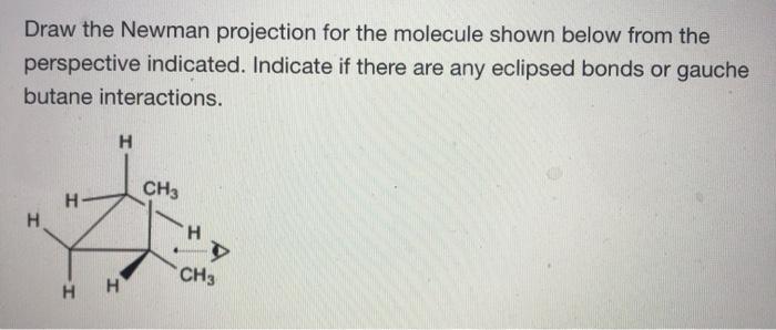 Solved Draw the Newman projection for the molecule shown | Chegg.com