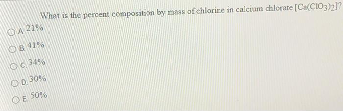 Solved What is the percent composition by mass of chlorine | Chegg.com
