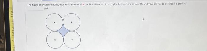 Solved The figure shows four circes, each with a radius of 3 | Chegg.com