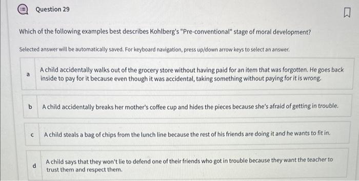 Solved Which of the following examples best describes | Chegg.com