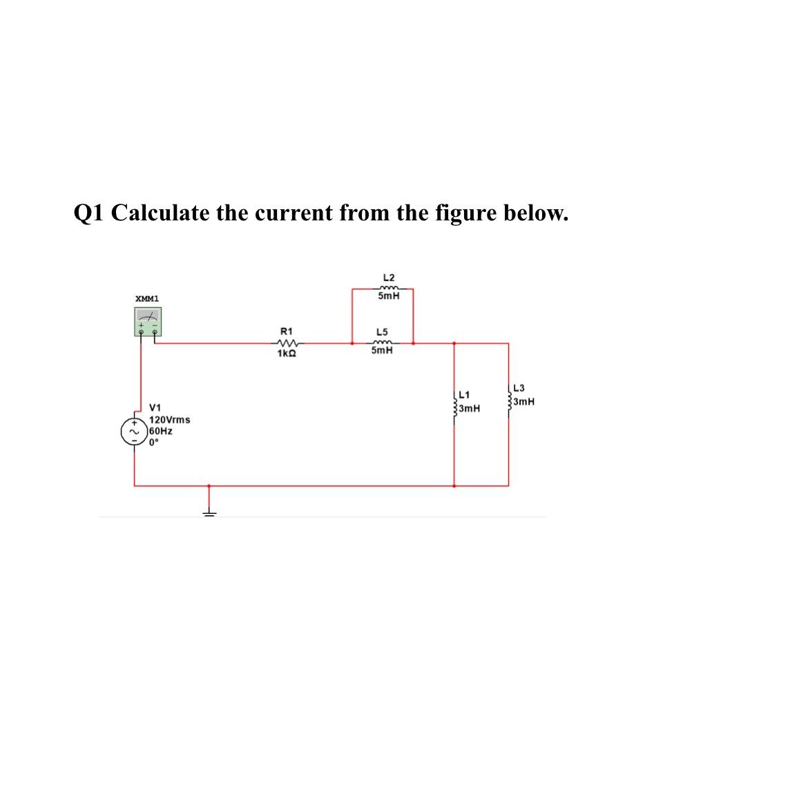 Solved Q1 ﻿Calculate the current from the figure below. | Chegg.com