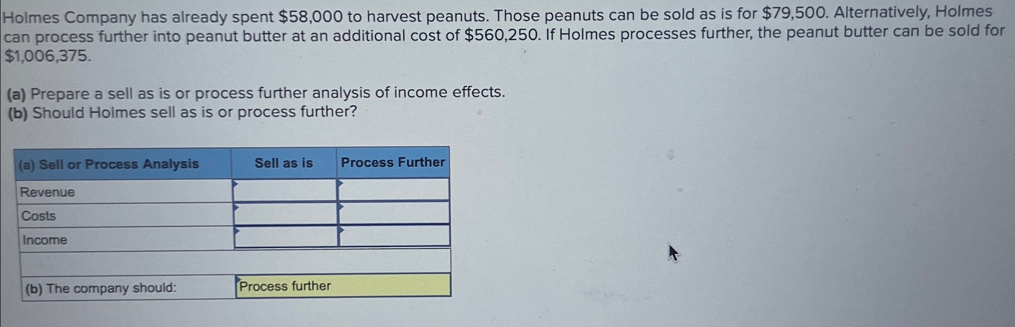 Solved Holmes Company has already spent $58,000 ﻿to harvest | Chegg.com