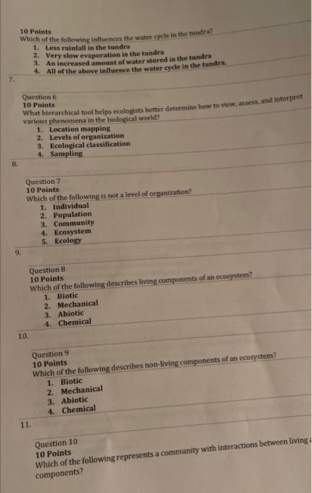 Solved 10 Points Which of the following influences the water | Chegg.com