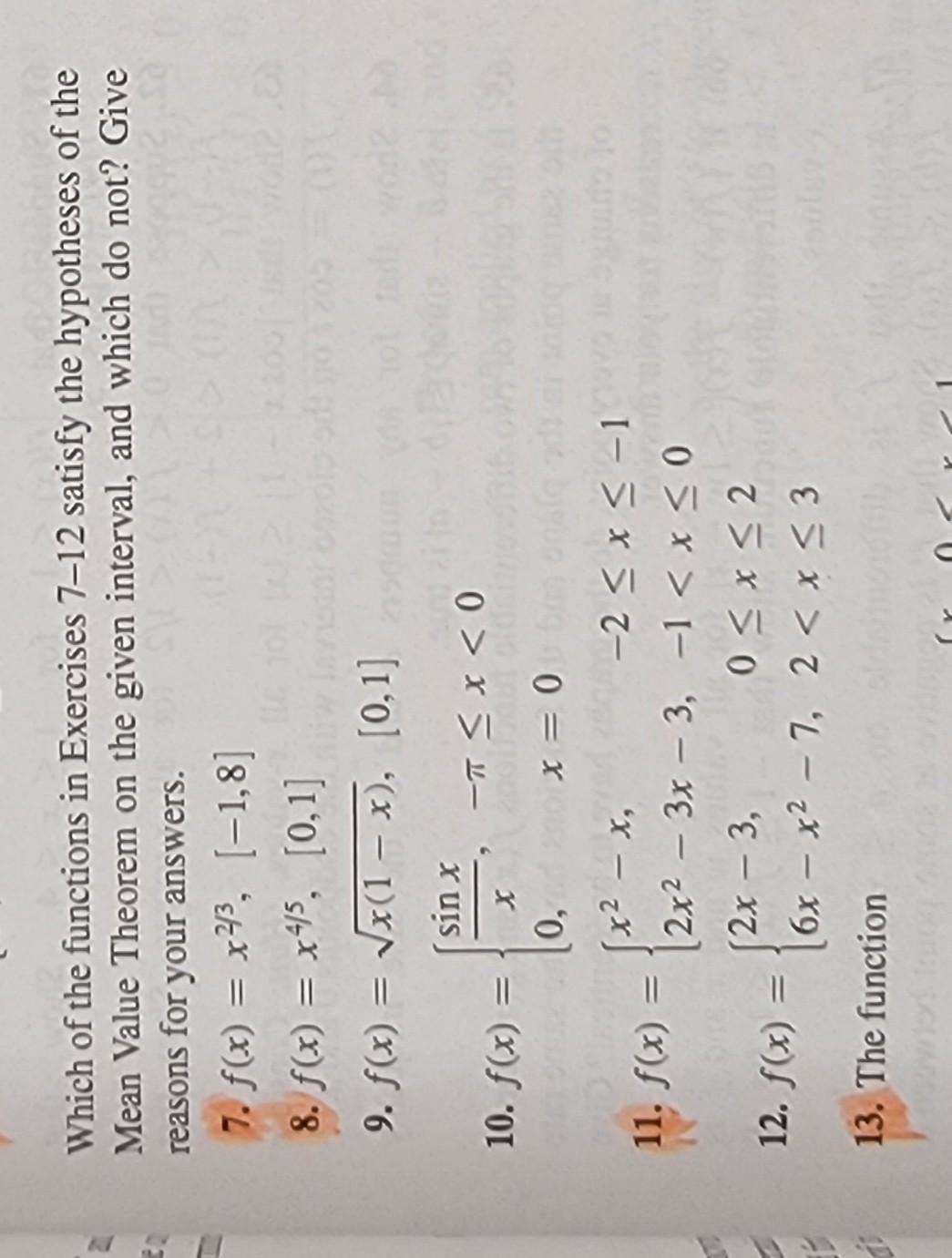Solved Which Of The Functions In Exercises 7 12 Satisfy The 