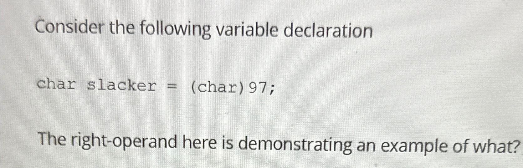 Consider the following variable declarationchar | Chegg.com