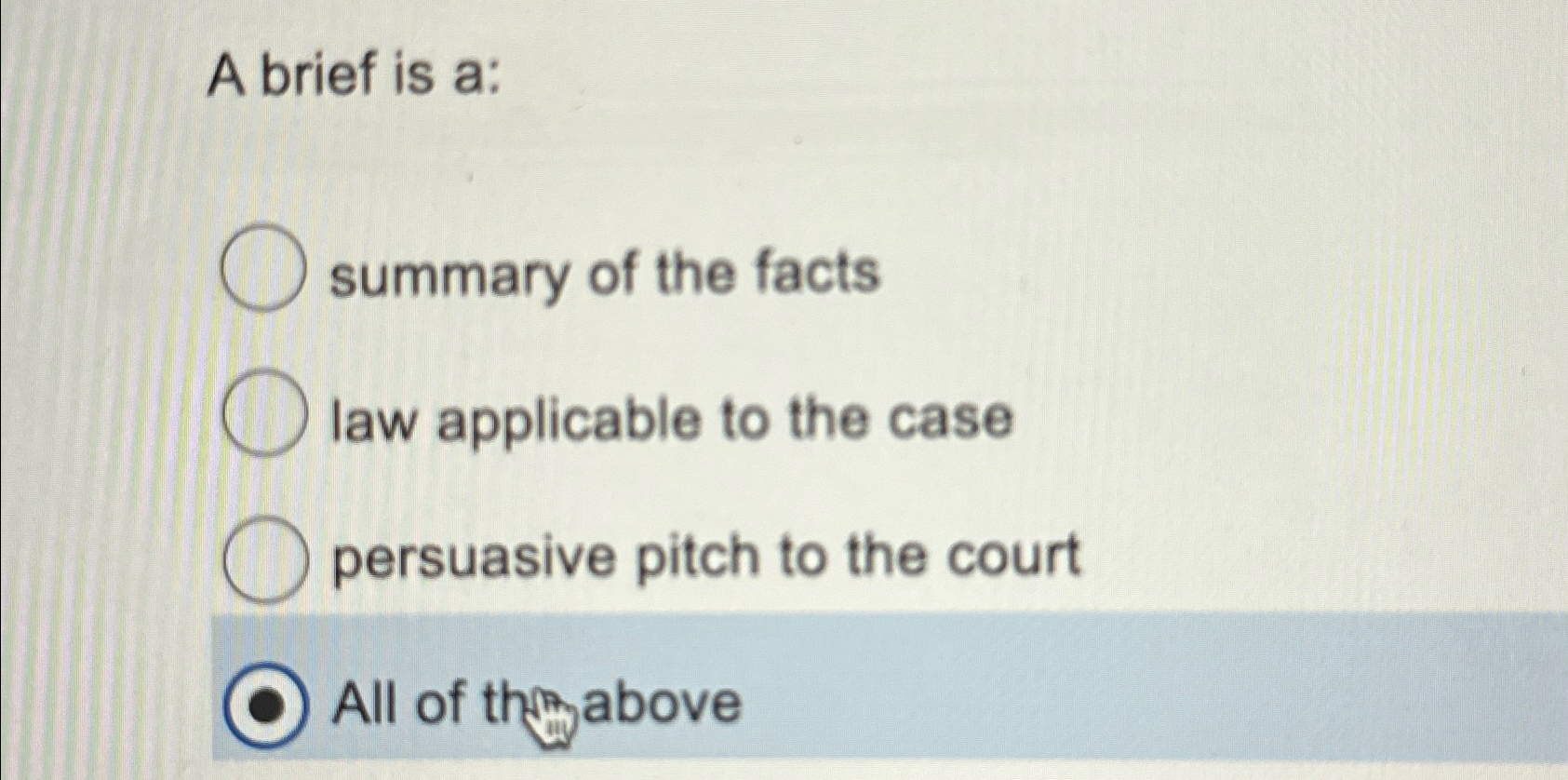 Solved A brief is a:summary of the factslaw applicable to | Chegg.com