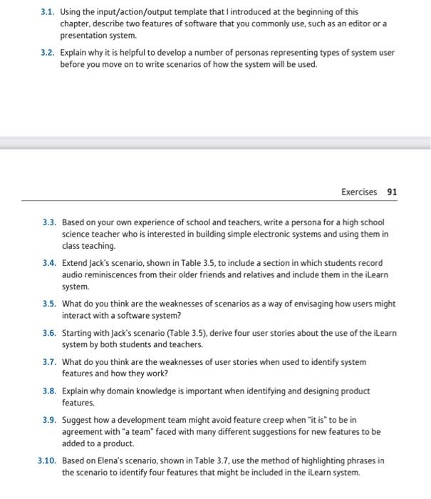 3.1. Using the input/action/output template that I | Chegg.com
