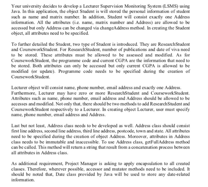 Solved UML CLASS DIAGRAM: Address firstline String | Chegg.com