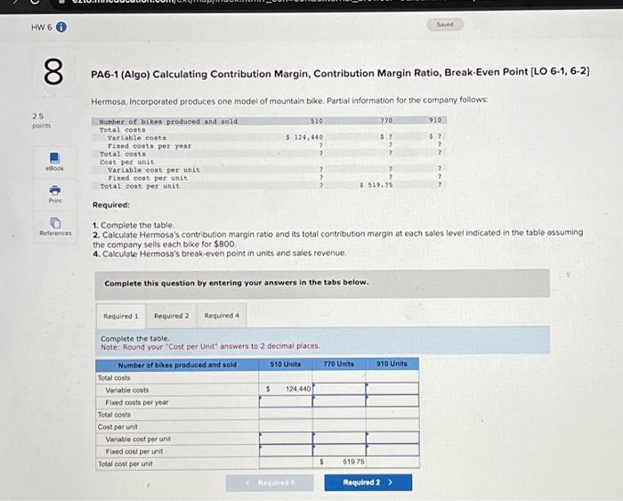 Solved PA6-1 (Algo) Calculating Contribution Margin, | Chegg.com