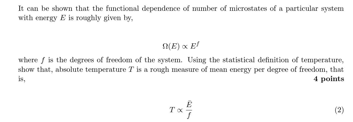 Solved It can be shown that the functional dependence of | Chegg.com
