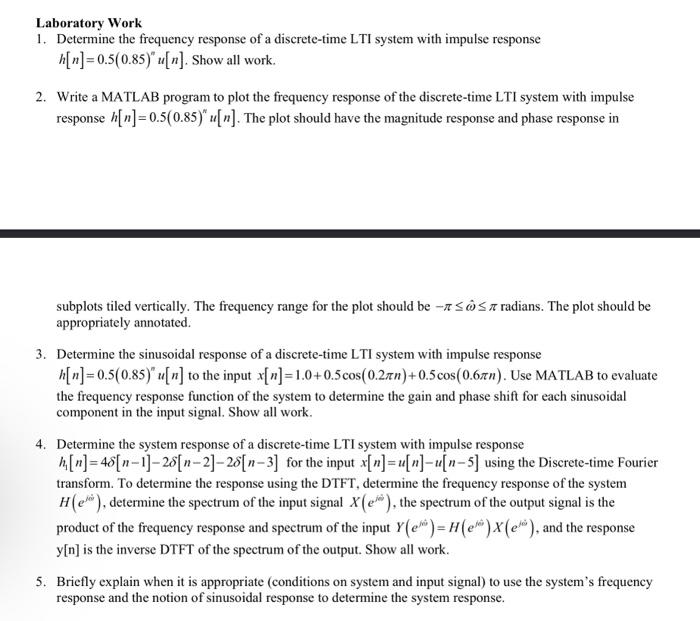 Solved Laboratory Work 1. Determine the frequency response | Chegg.com
