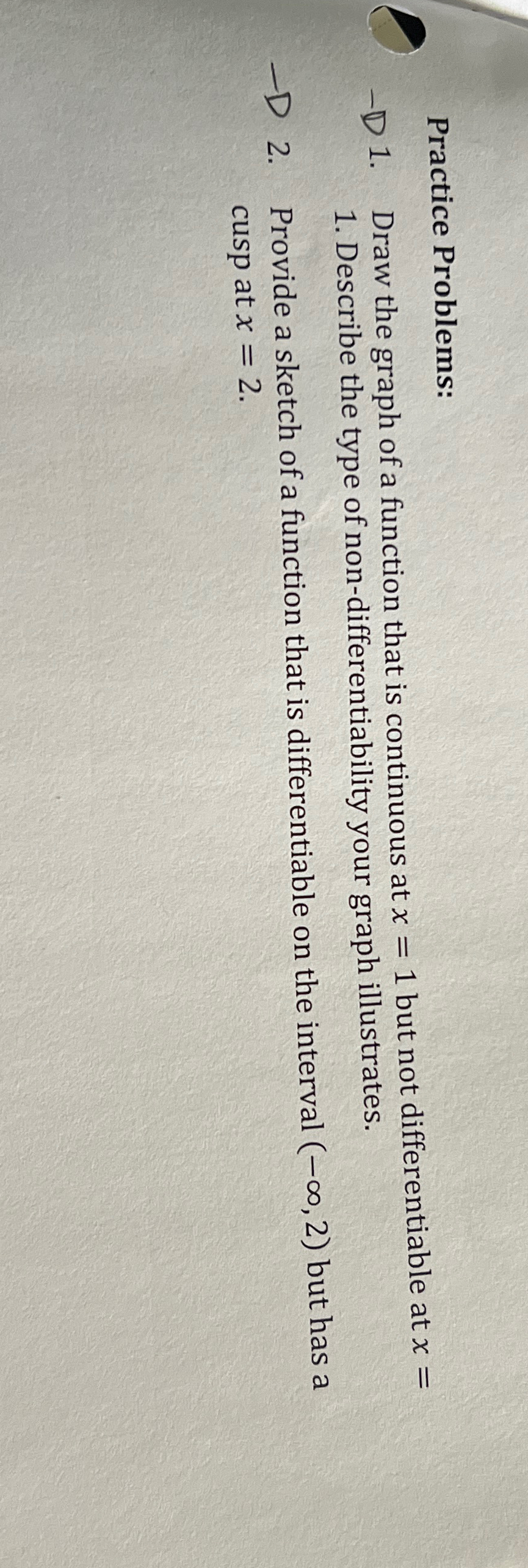Solved Practice Problems:\\nDraw the graph of a function | Chegg.com