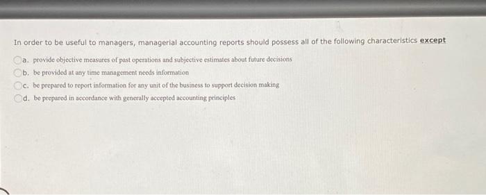 Solved Which of the following is the principal reason for | Chegg.com