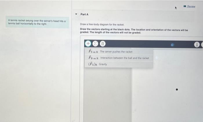 Solved A tennis racket swung over the server's heod hits a | Chegg.com