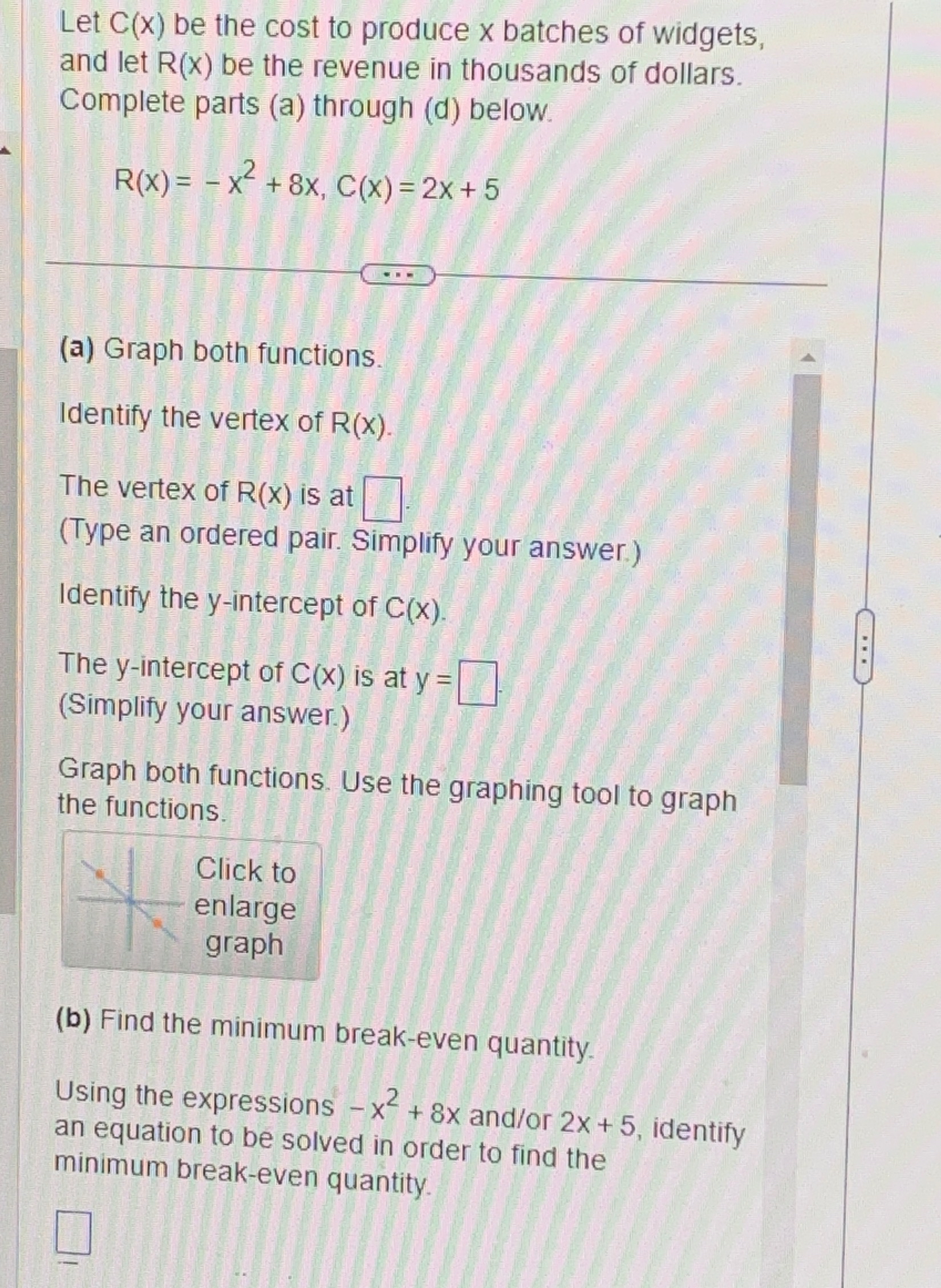 Solved Let C(x) ﻿be the cost to produce x ﻿batches of | Chegg.com