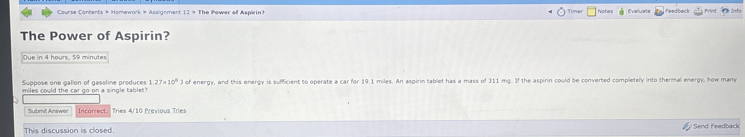 Solved by an EXPERT Course Contents 》 ﻿Homework 》 ﻿Assignment 12 » ﻿The | Chegg.com