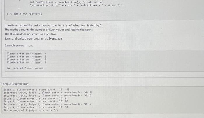 Solved Evens: Use the example program Positives.java import | Chegg.com