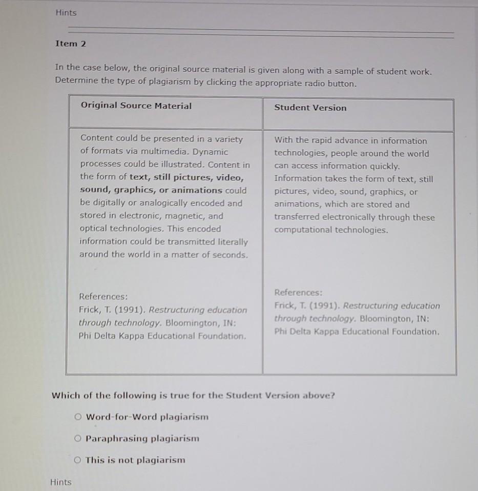 Solved Item 1 In the case below, the original source | Chegg.com