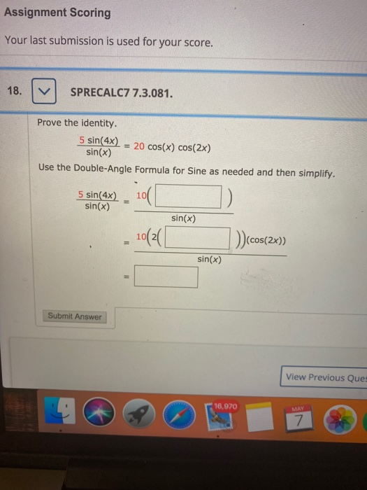 Solved Assignment Scoring Your last submission is used for | Chegg.com