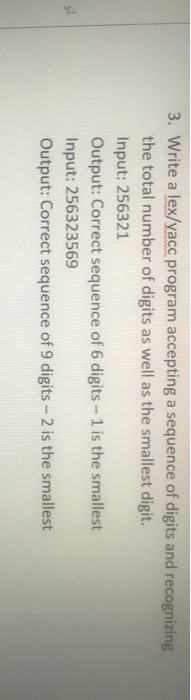 Solved 3. Write a lex/yacc program accepting a sequence of | Chegg.com