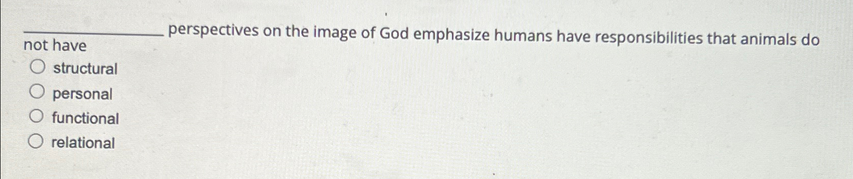 Solved q, ﻿perspectives on the image of God emphasize humans | Chegg.com
