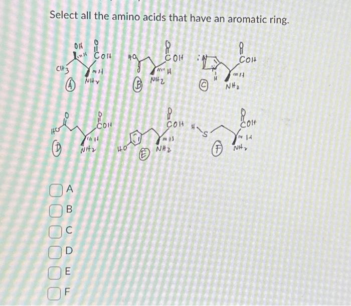 Solved Select all the amino acids that have two chirality | Chegg.com