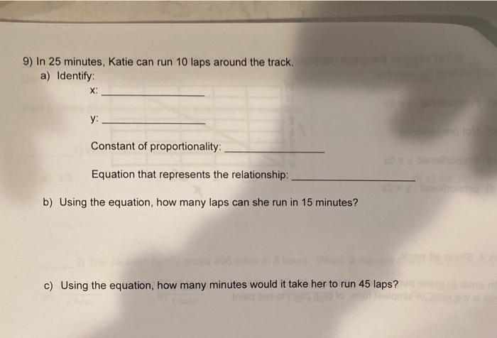 Solved 9) In 25 minutes, Katie can run 10 laps around the | Chegg.com